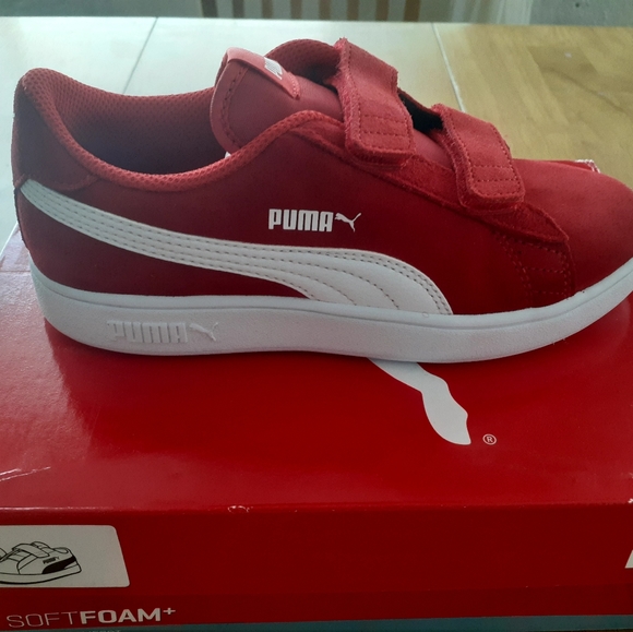 Puma | Shoes | Puma Suede Red Velcro Nib Little Boy Size 2 | Poshmark